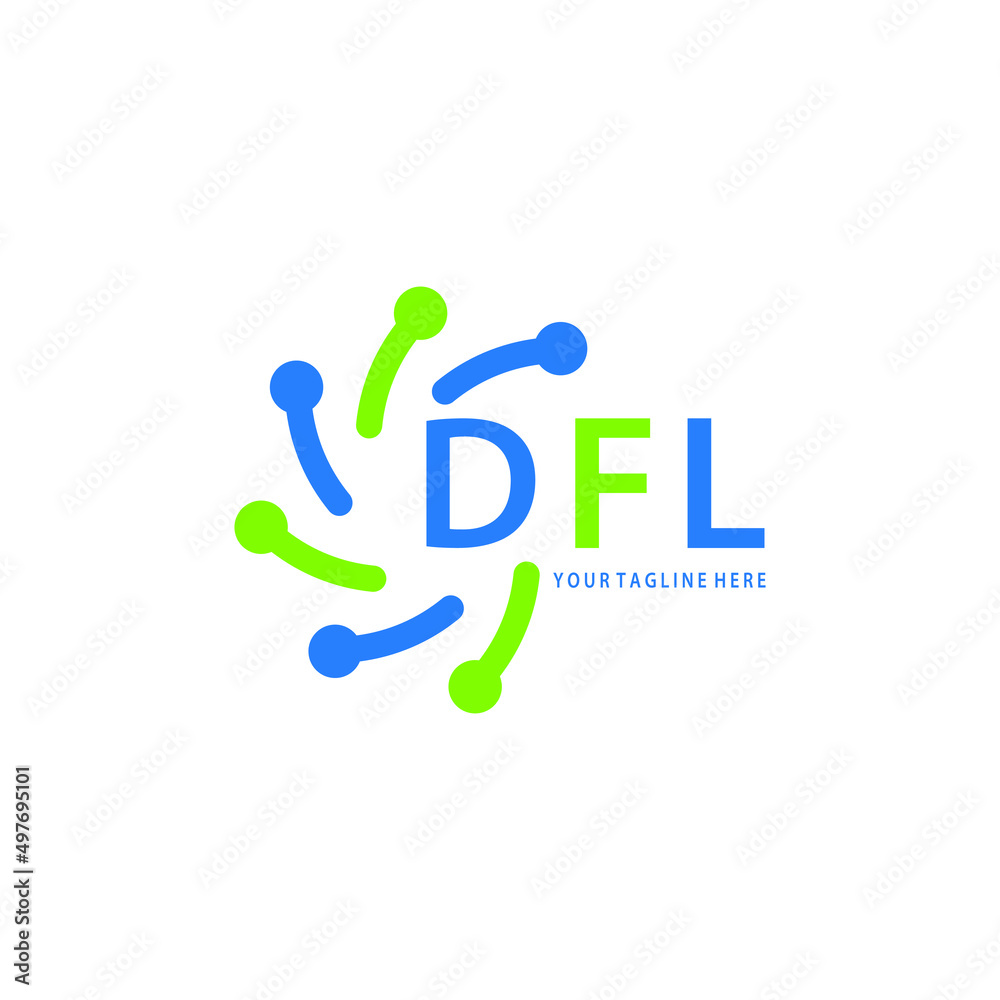 DFL logo design initial creative letter on white background. DFL vector ...