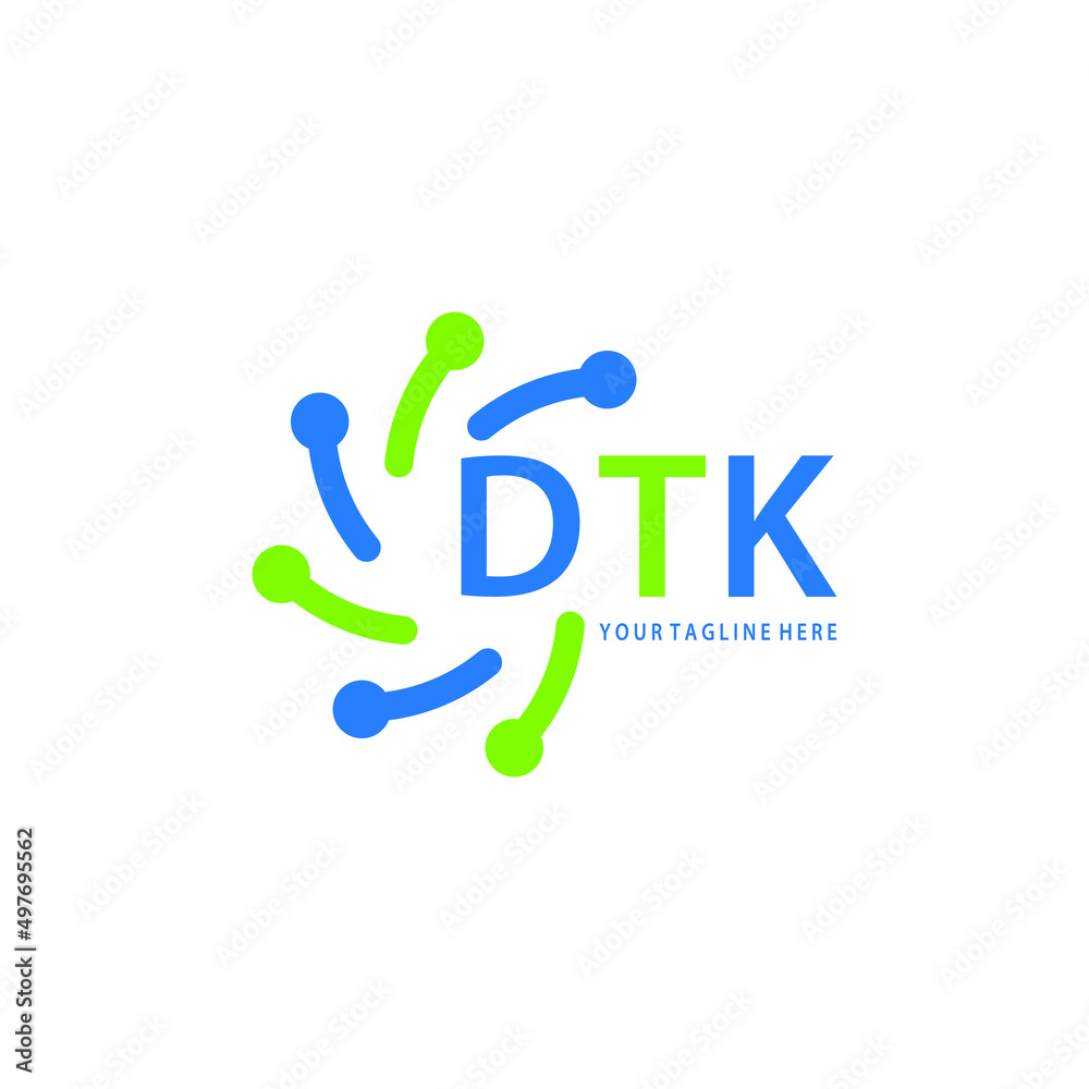 DTK logo design initial creative letter on white background. DTK vector ...