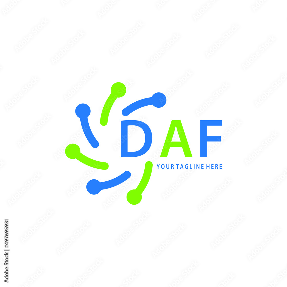 DAF logo design initial creative letter on white background. DAF vector ...