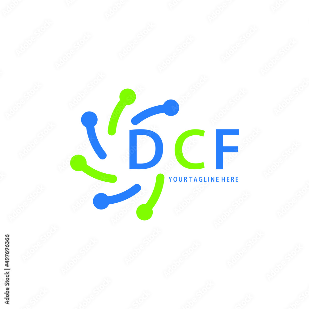 DCF logo design initial creative letter on white background. DCF vector ...