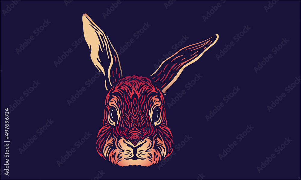 Rabbit chinese zodiac sign banner. Dark mode background texture with ...