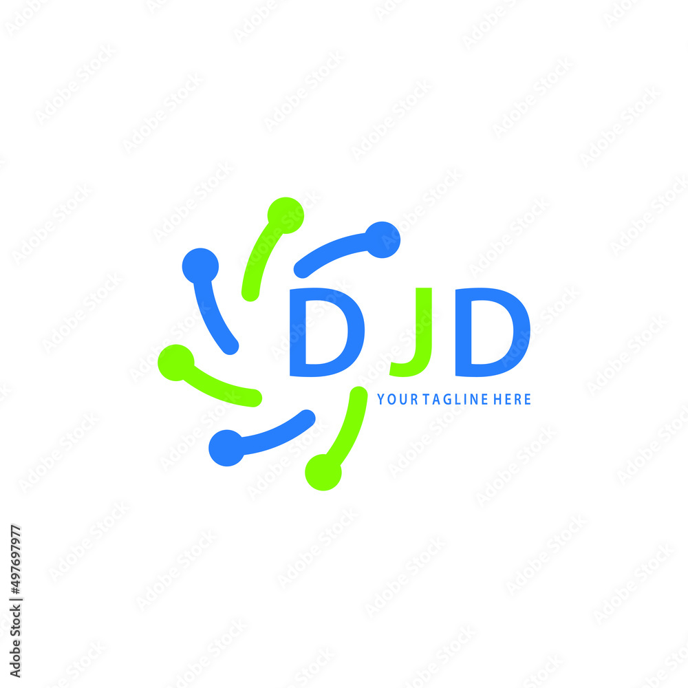 DJD logo design initial creative letter on white background. DJD vector ...