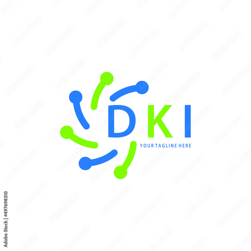 DKI logo design initial creative letter on white background. DKI vector logo simple, elegant and ...
