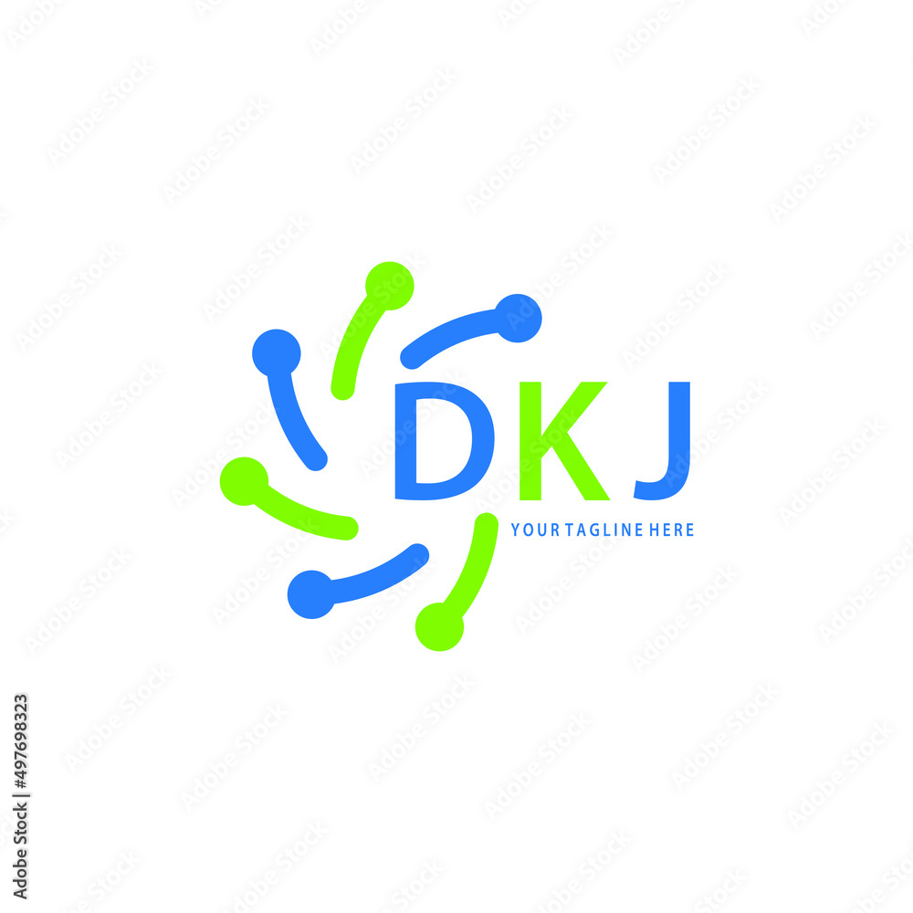 DKJ logo design initial creative letter on white background. DKJ vector ...