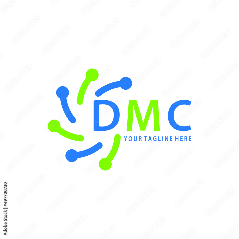 DMC logo design initial creative letter on white background. DMC vector ...