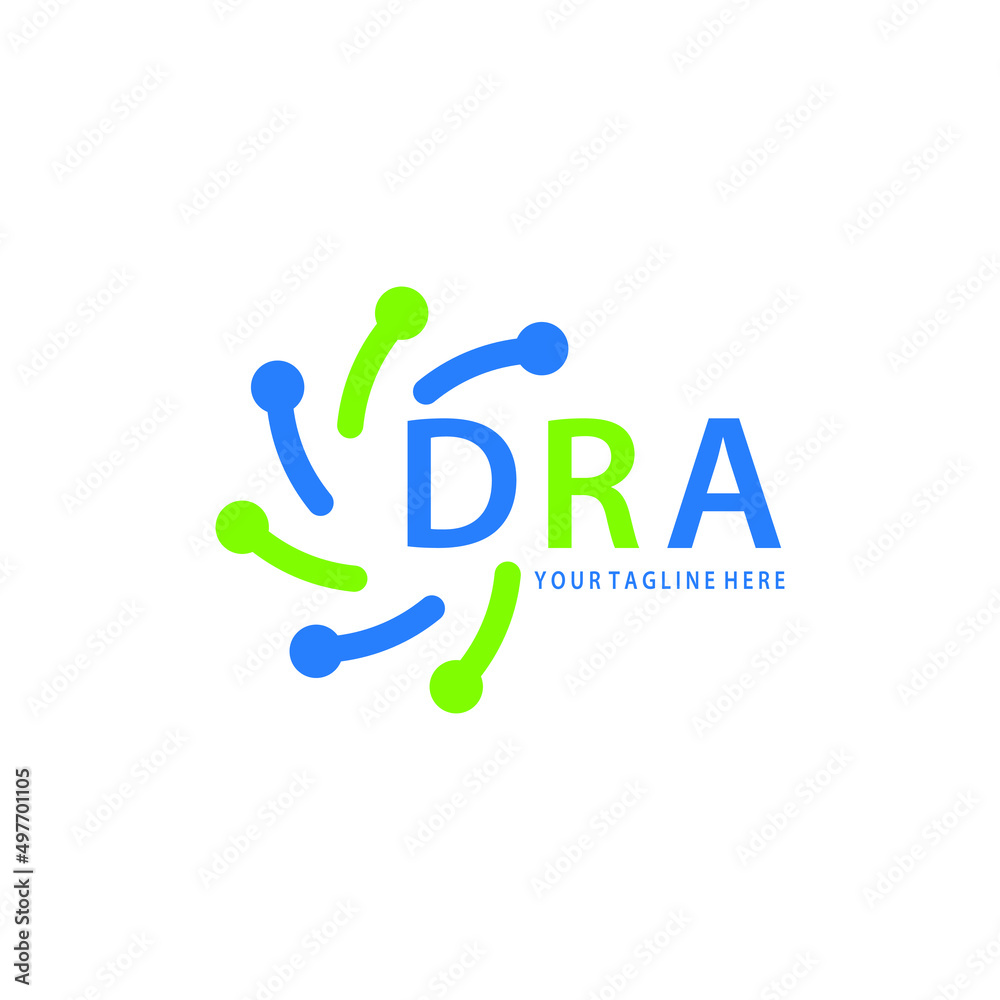 DRA logo design initial creative letter on white background. DRA vector ...