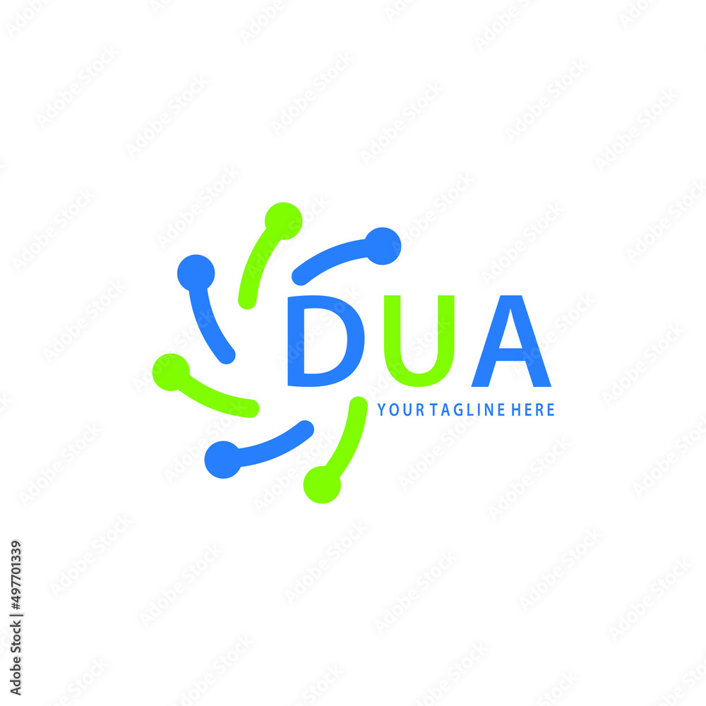 DUA logo design initial creative letter on white background. DUA vector ...
