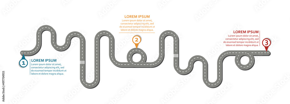 Business workflow roadmap, infographic flat lay style, in 25:9 ...