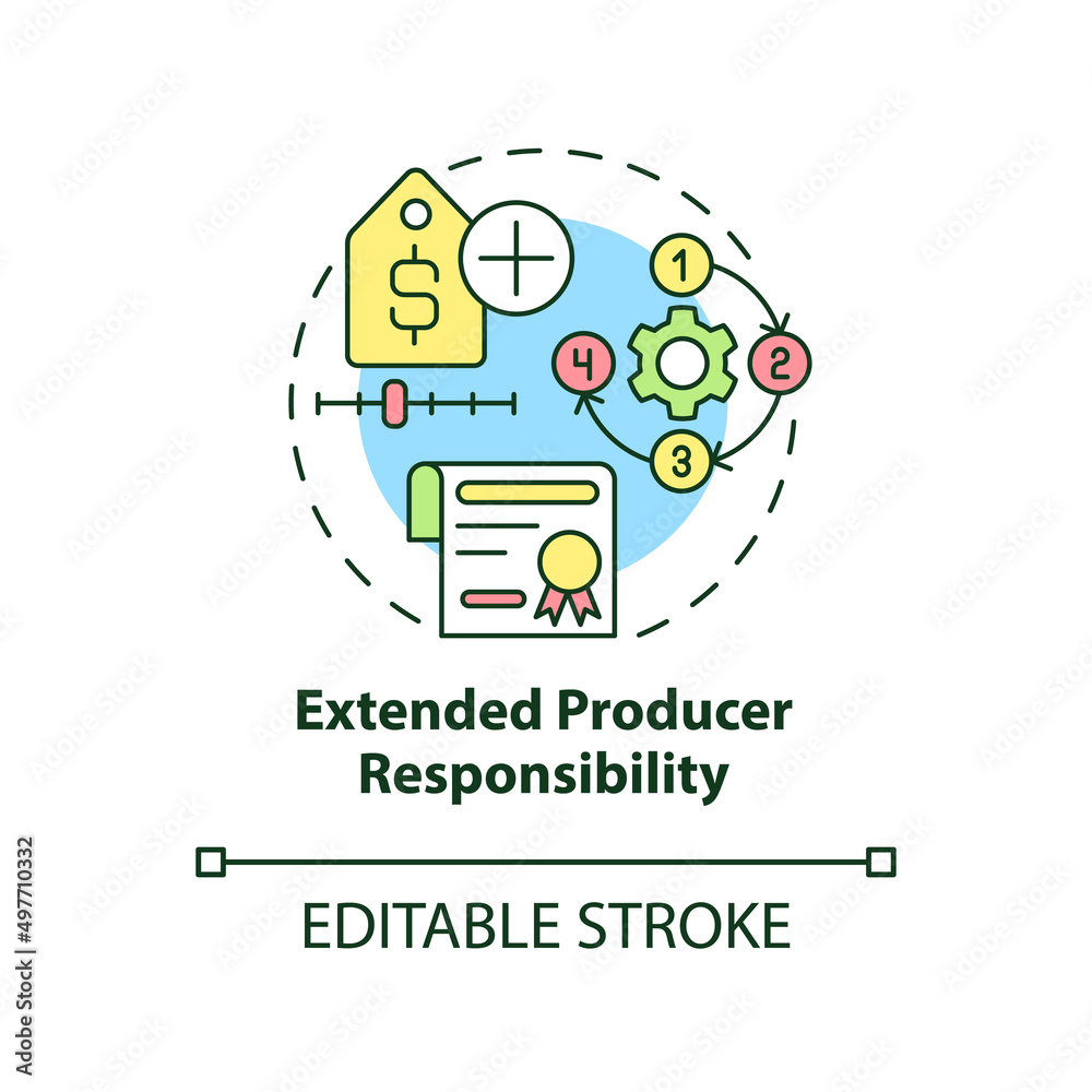 Extended producer responsibility concept icon. Area of industrial ...