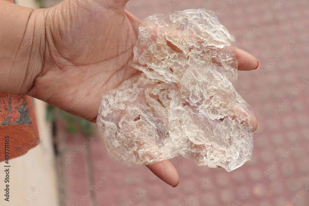 Rice Papad Top View, Jeera, Cumin Khichiya Papad Isolated on Wood ...