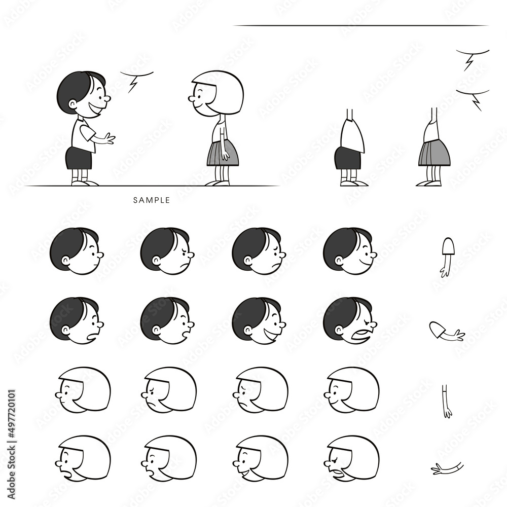 Boy and girl - conversation. The characters talk to each other, the set ...