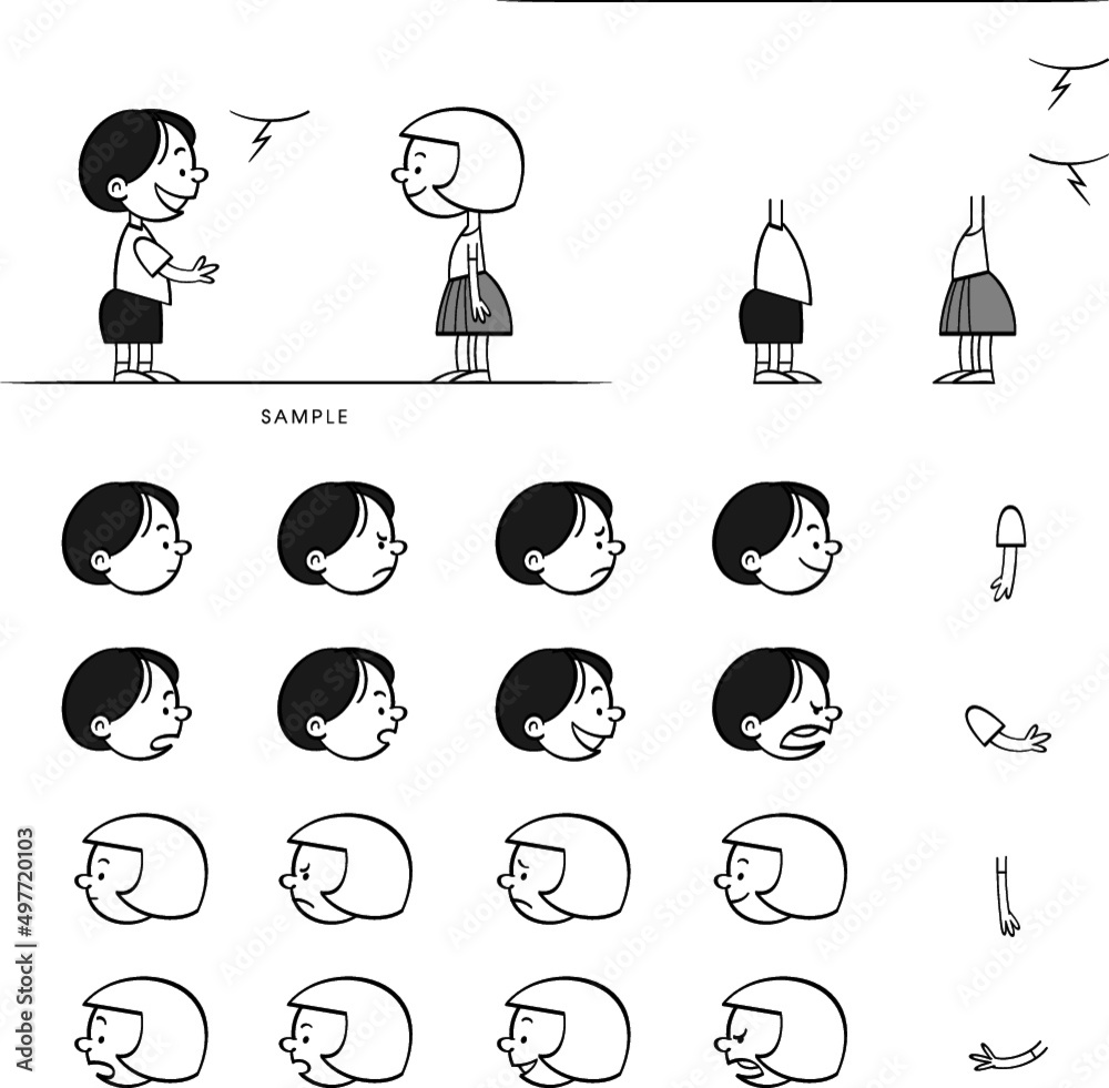 Boy and girl - conversation. The characters talk to each other, the set ...