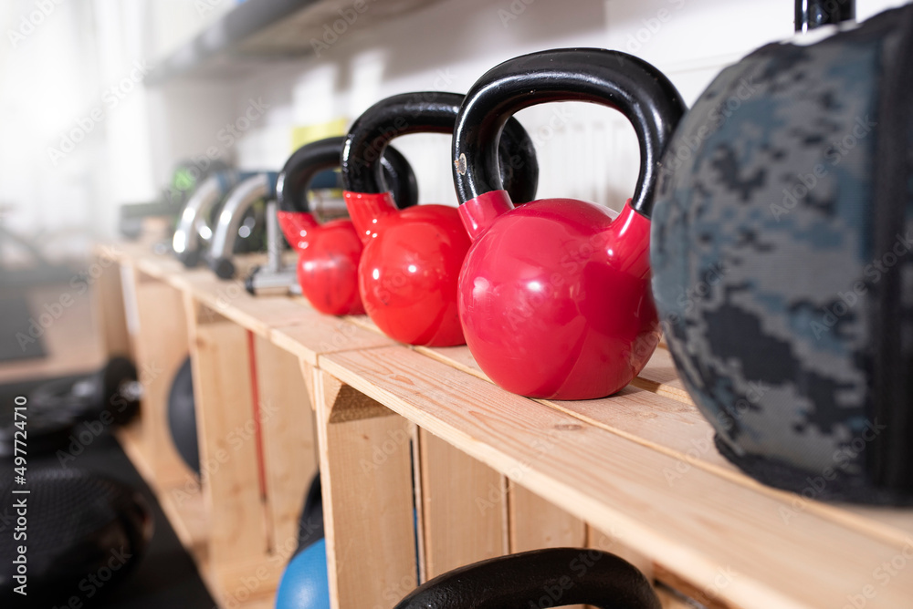 cattle bells in a gym. weights Stock Photo | Adobe Stock