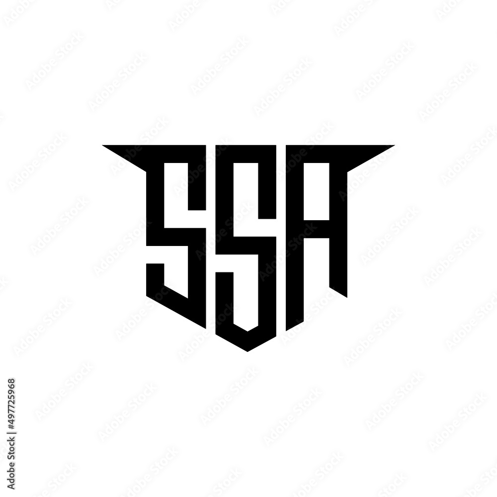 SSA letter logo design with white background in illustrator, vector ...