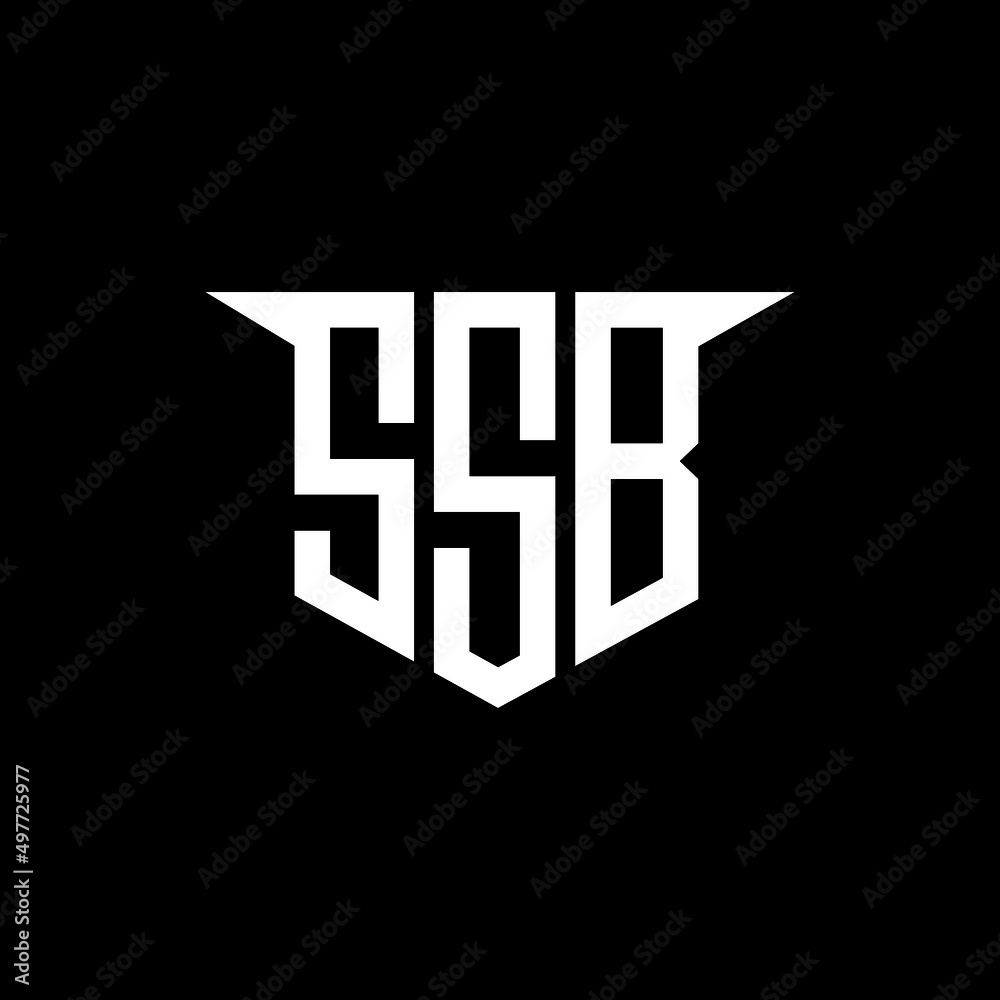 SSB letter logo design with black background in illustrator, vector ...