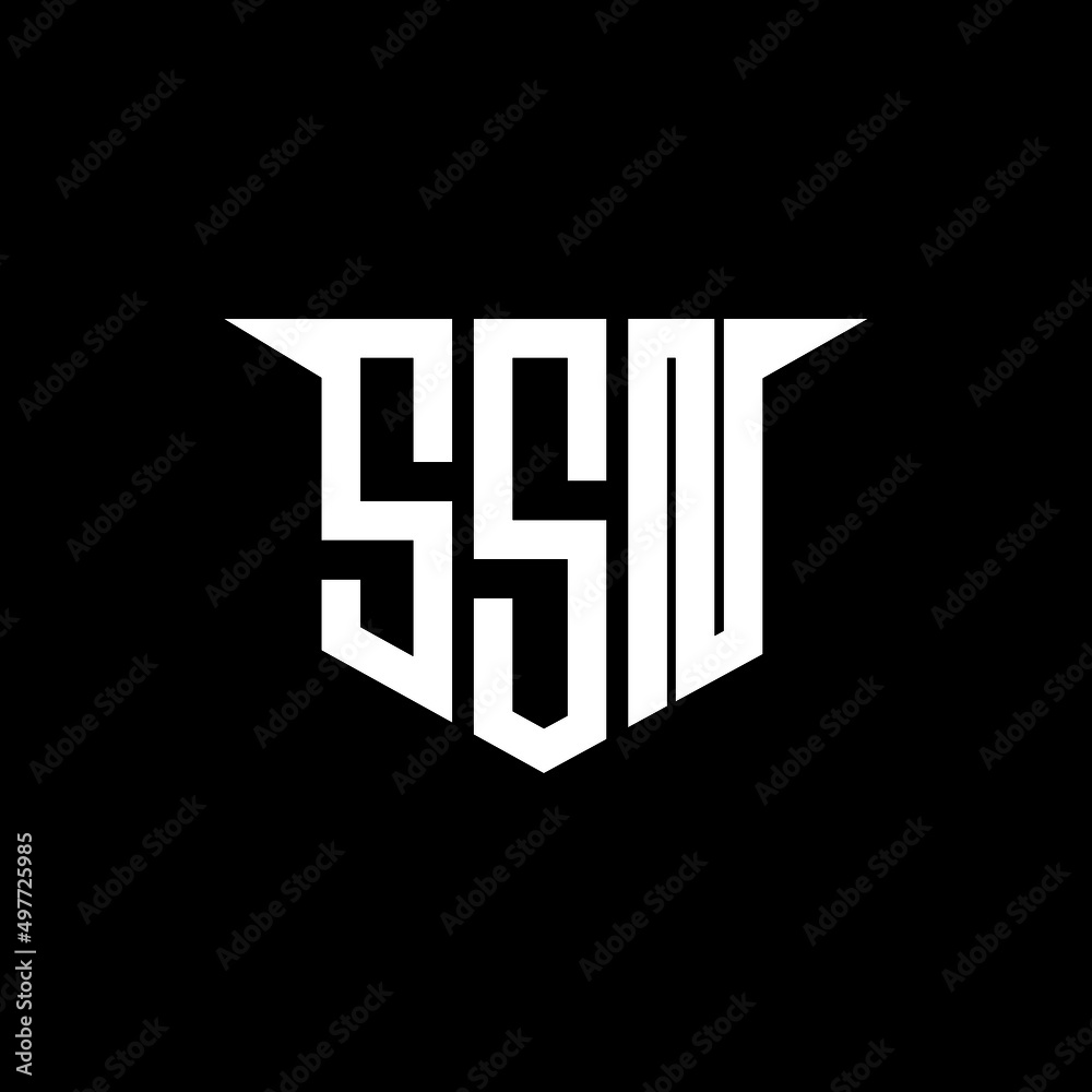 SSN letter logo design with black background in illustrator, vector ...