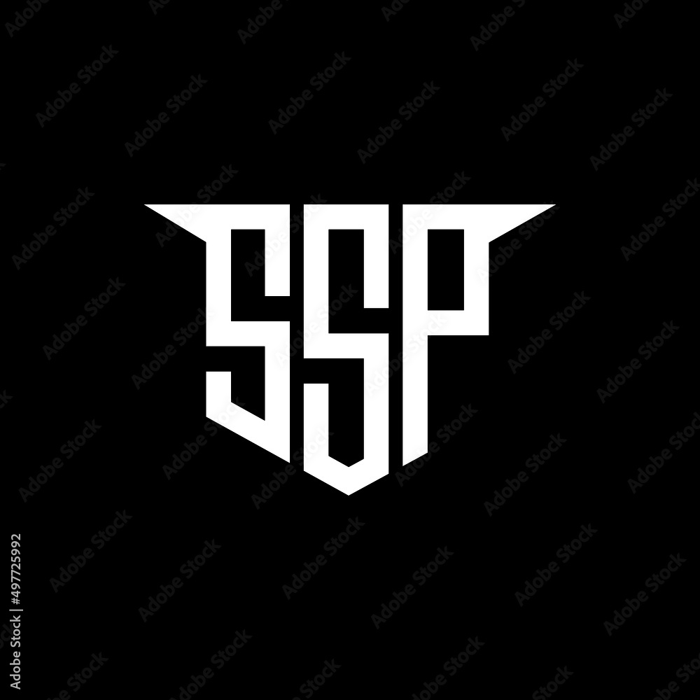 SSP letter logo design with black background in illustrator, vector ...