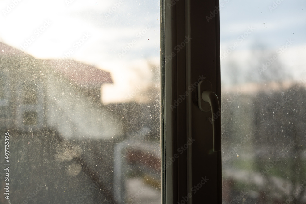 Window with very dirty and dusty glass in daylight Stock Photo | Adobe ...