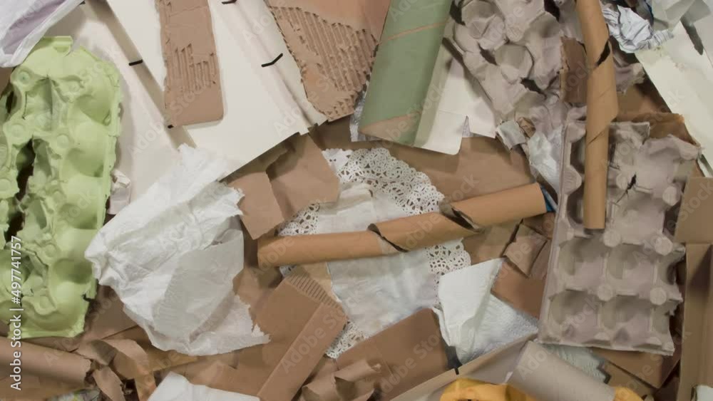 Collection and Processing of Waste Paper. HD Loop. Various types of ...