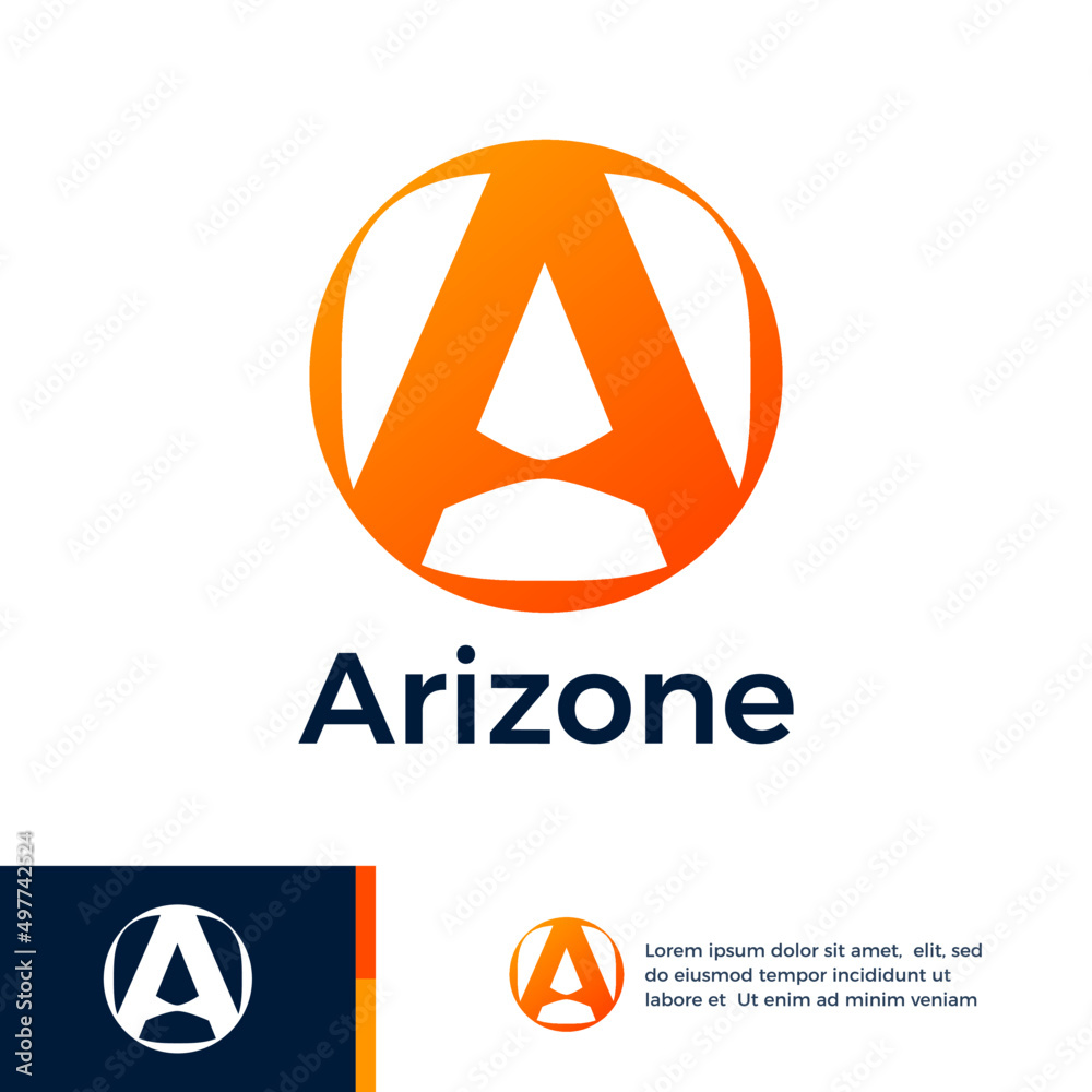 A Logo Initial Design With Circle. Letter A Circle Logo Design Vector ...