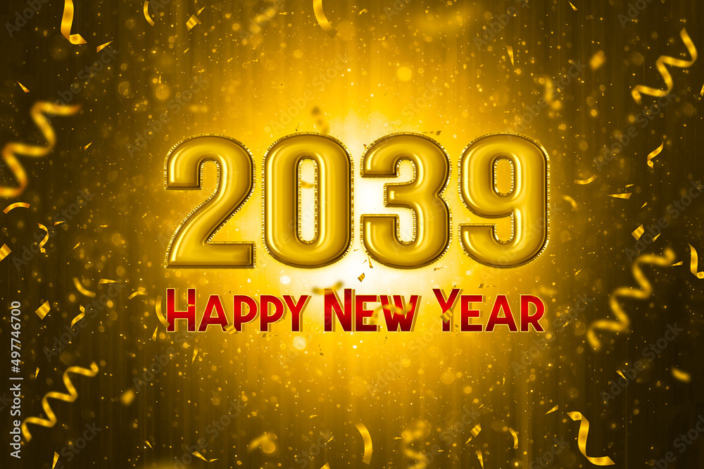 2039 Happy new year template design isolation background with luxury ...