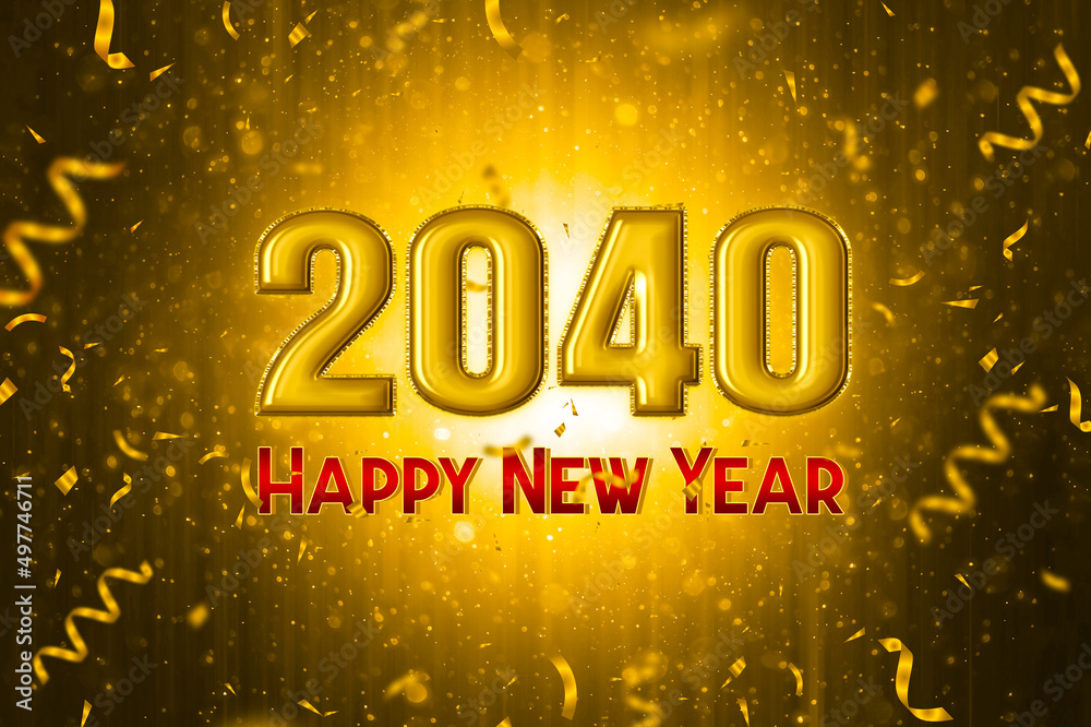 2040 Happy new year template design isolation background with luxury ...