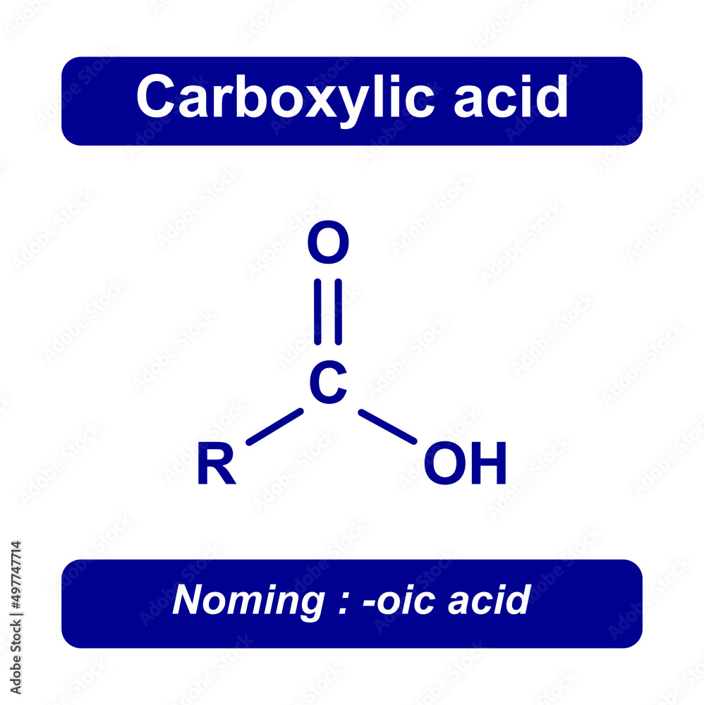 Carboxylic Acid Group Chemical Structure. Vector Illustration. Stock Vector | Adobe Stock
