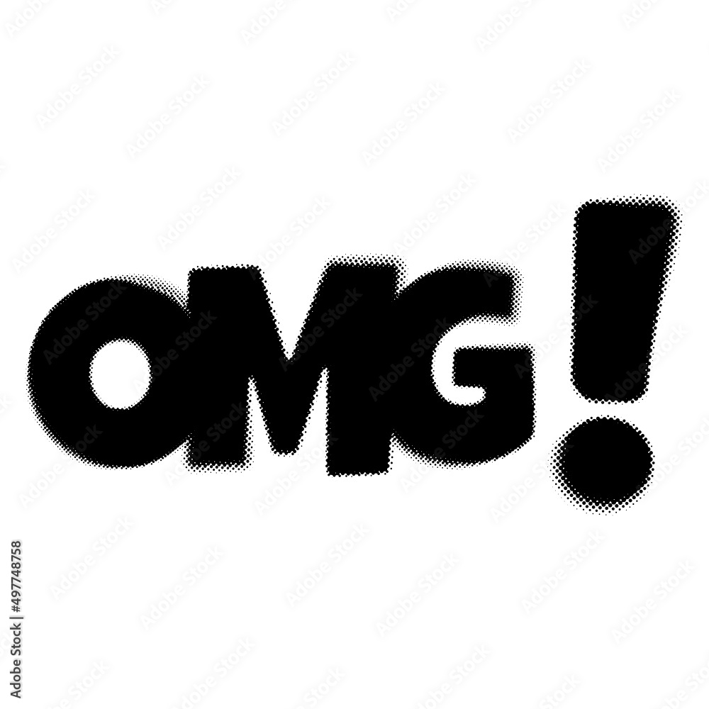 OMG Pop Art Expression, comic halftone design Stock Vector | Adobe Stock