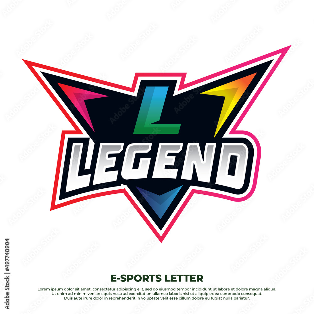 initial letter esport logo illustration design, gaming initial mascot ...