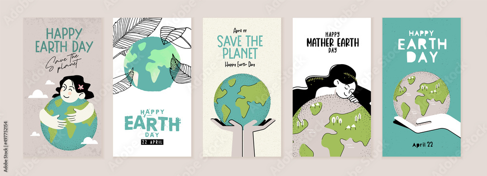 Earth day illustration set. Vector concepts for graphic and web design ...
