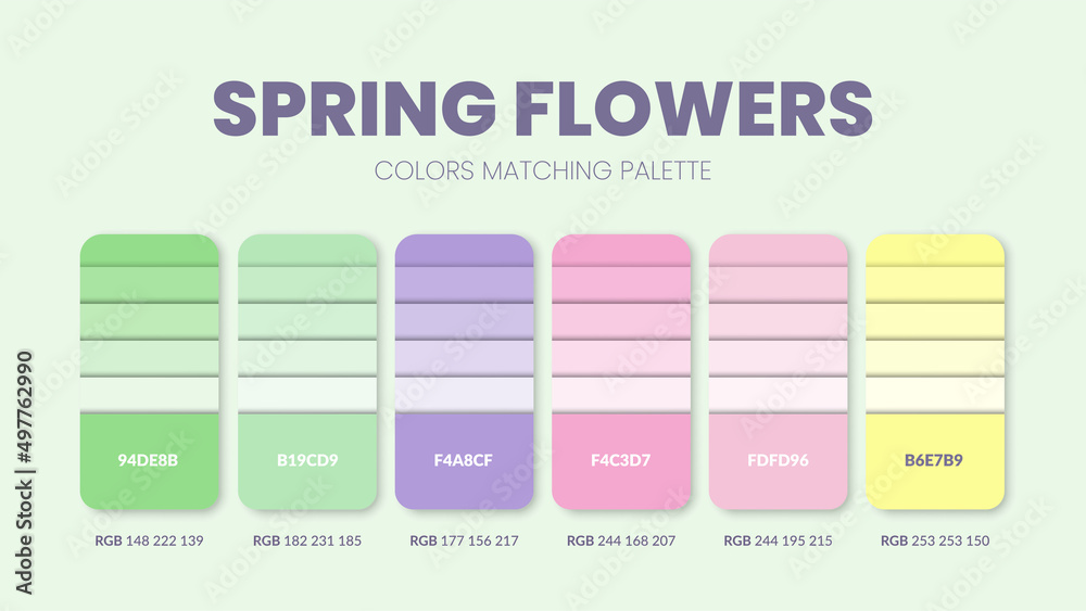 Spring color palettes or color schemes are trends combinations and ...