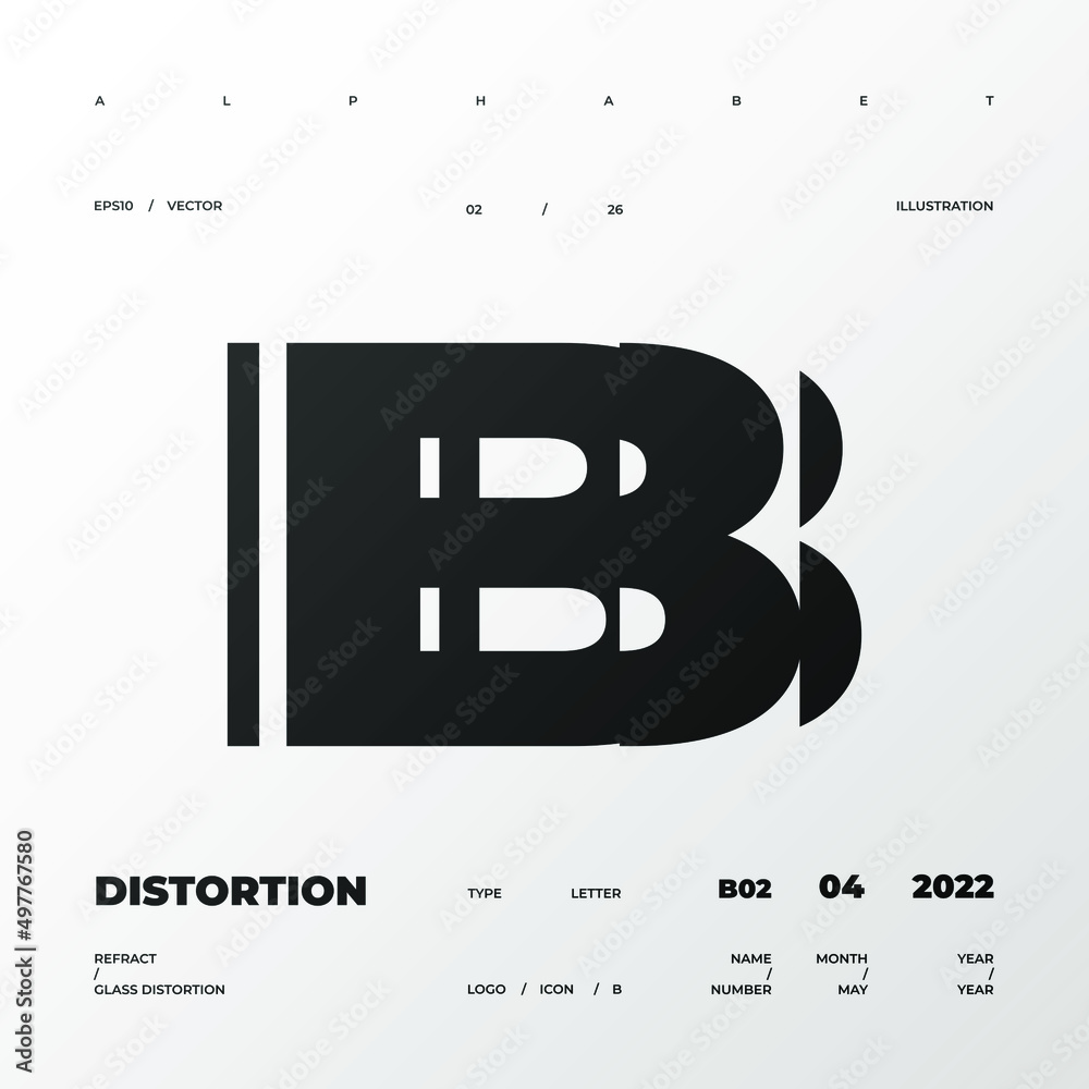 Refraction and Distortion letter. Glass Effect minimal illustration ...