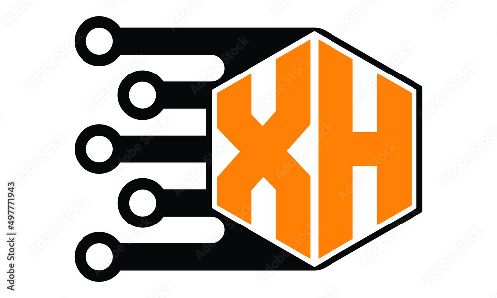 XH polygon speed logo design vector template | monogram logo | abstract ...