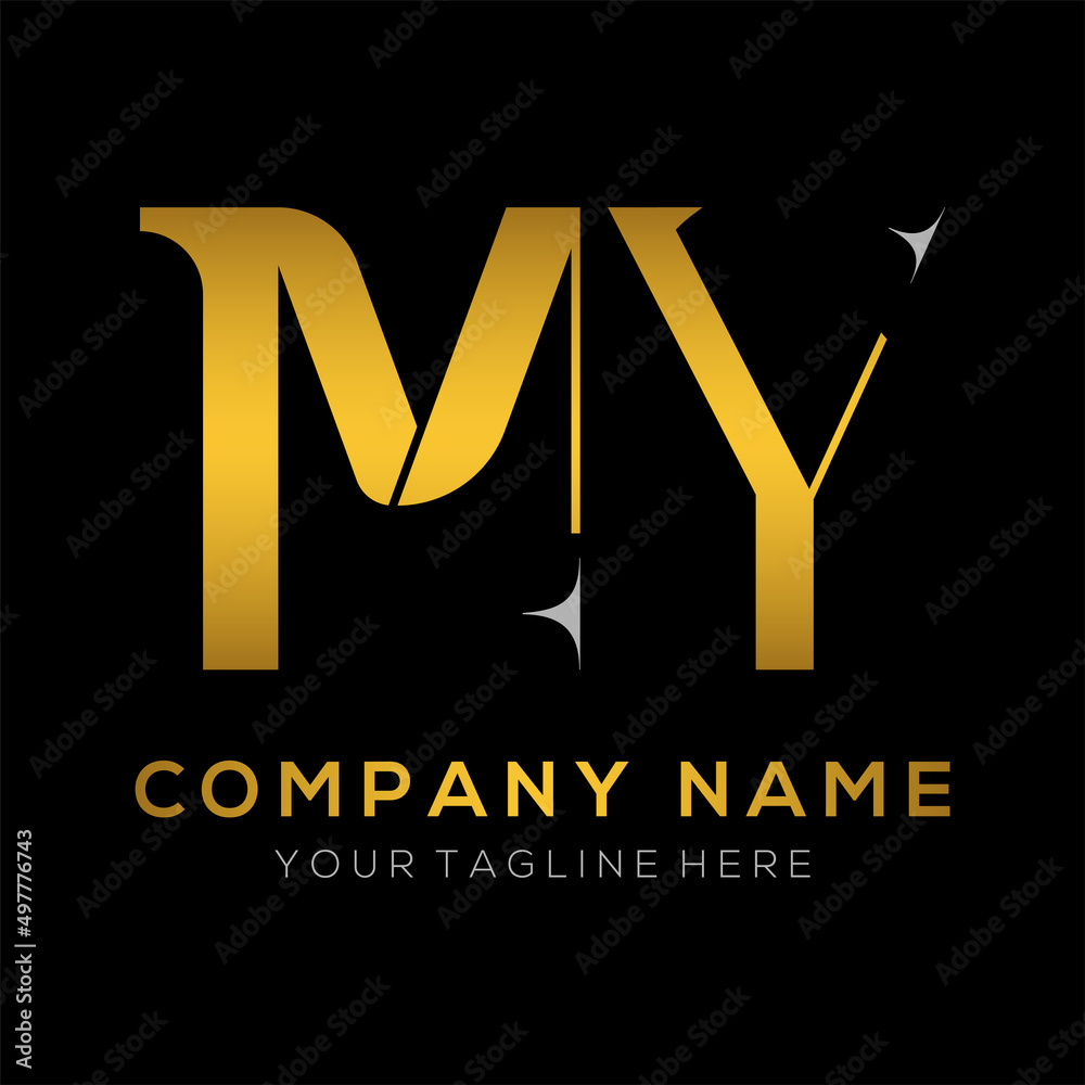 Initial my letter logo with creative modern business typography vector ...