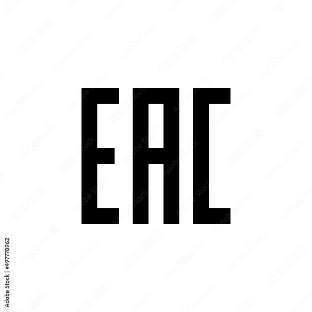 Eurasian conformity mark icon symbol vector. EAC mark icon Stock Vector | Adobe Stock
