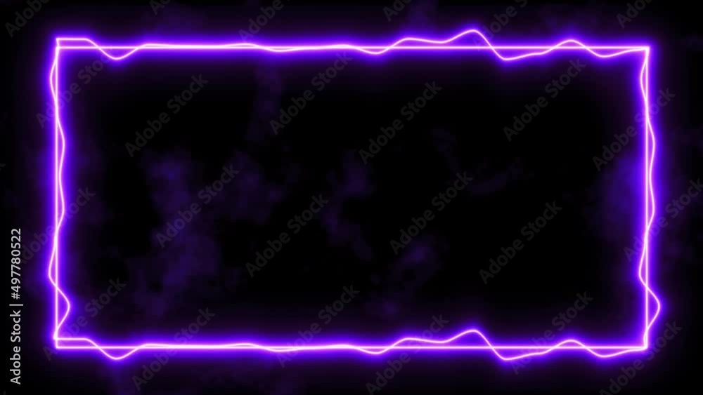 Vidéo Stock Animated Pink Neon Frame with electric glow energy on dark ...