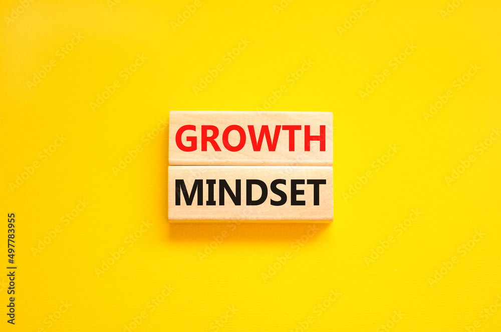 Growth mindset symbol. Wooden blocks with concept words Growth mindset ...