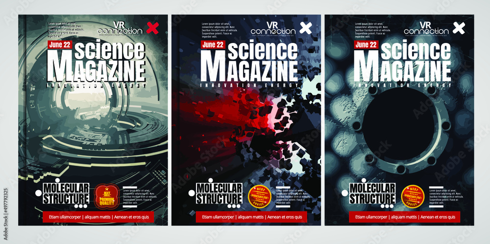 Science and technology cover magazine. Layout illustration modern ...