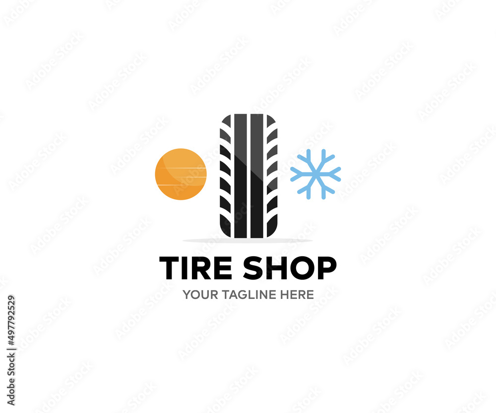 Automotive tires shop logo design. Car tire shop and service vector ...