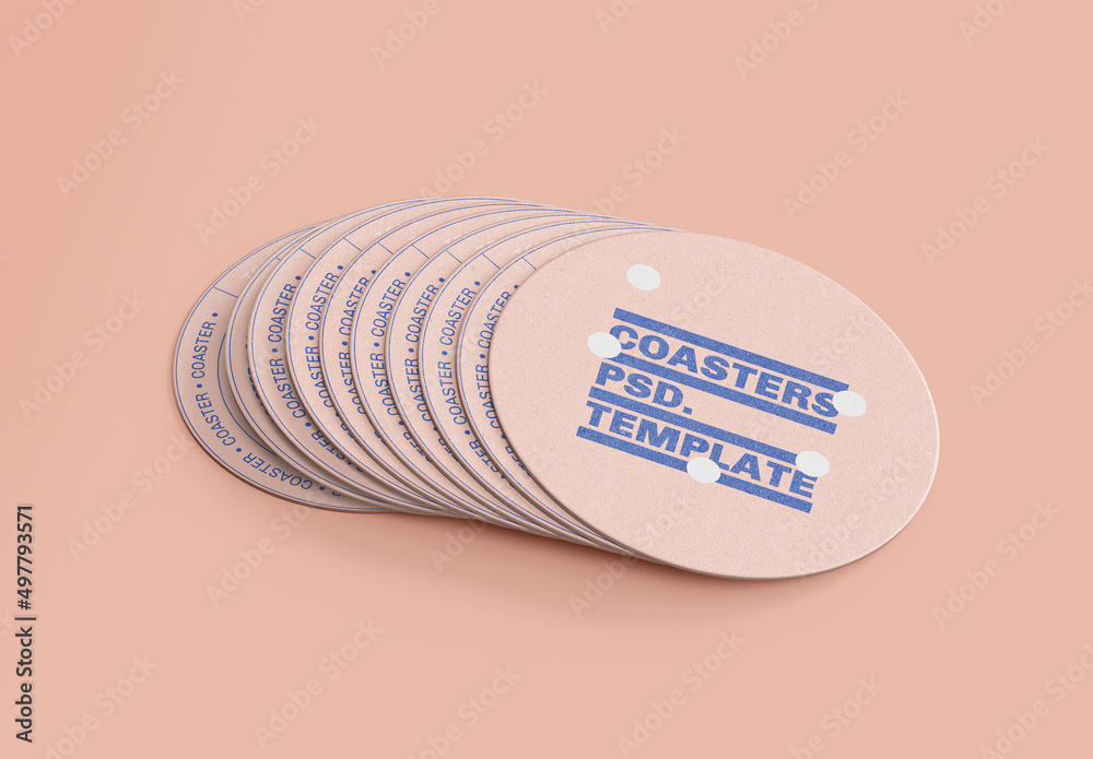 3D Paper Coasters Mockup Stock Template | Adobe Stock