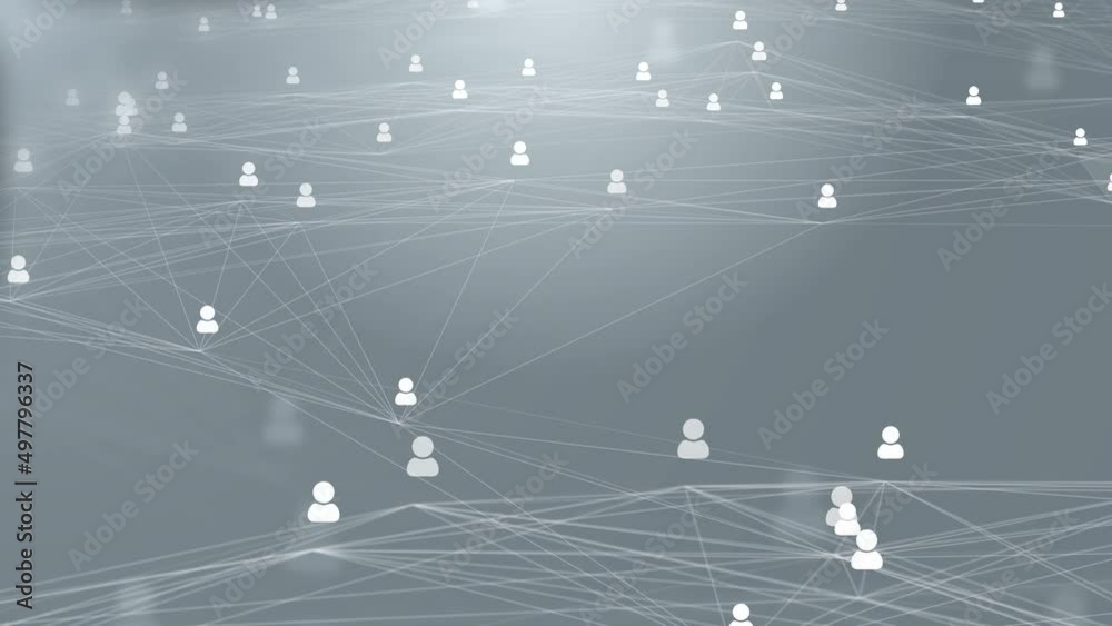 User icon and binary code with node and line connection, Network ...