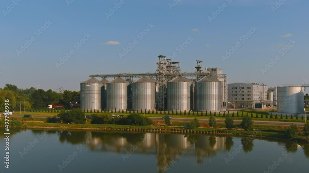 Large white industrial tanks for gasoline and oil. Butter tank at a ...