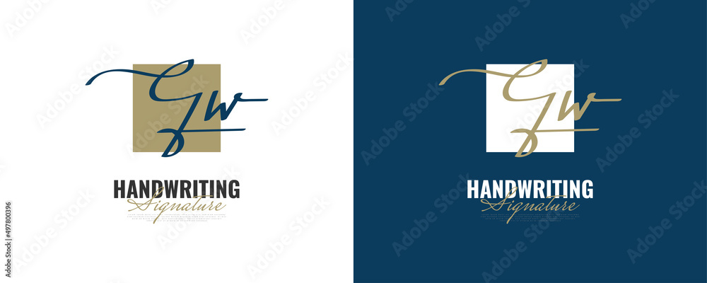 Initial G and W Logo Design in Elegant and Minimalist Handwriting Style ...