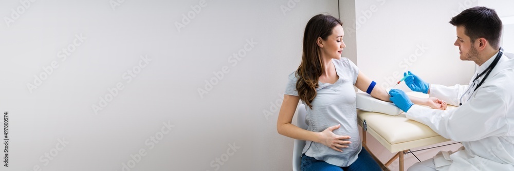 Doctor Injecting Patient With Syringe To Collect Blood Stock Photo ...