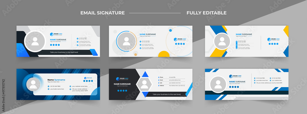Modern Email signature template design, personal email signature ...