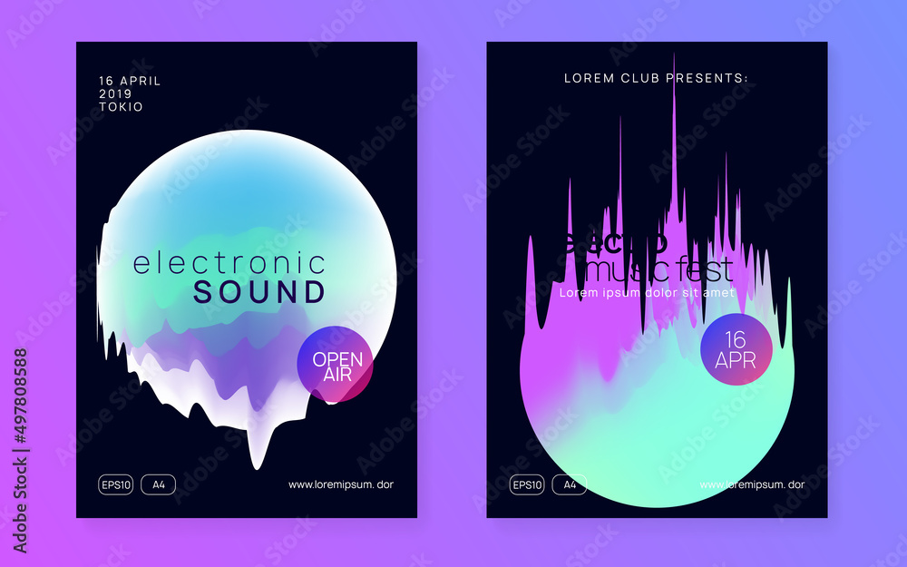 Disco Flyer. Bright Effect For Set. Electro And Nightlife Layout. Fun ...