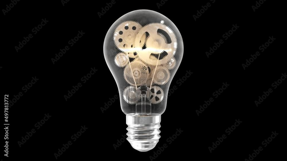 Gear wheels and a moment of inspiration. Concepts of idea and ...