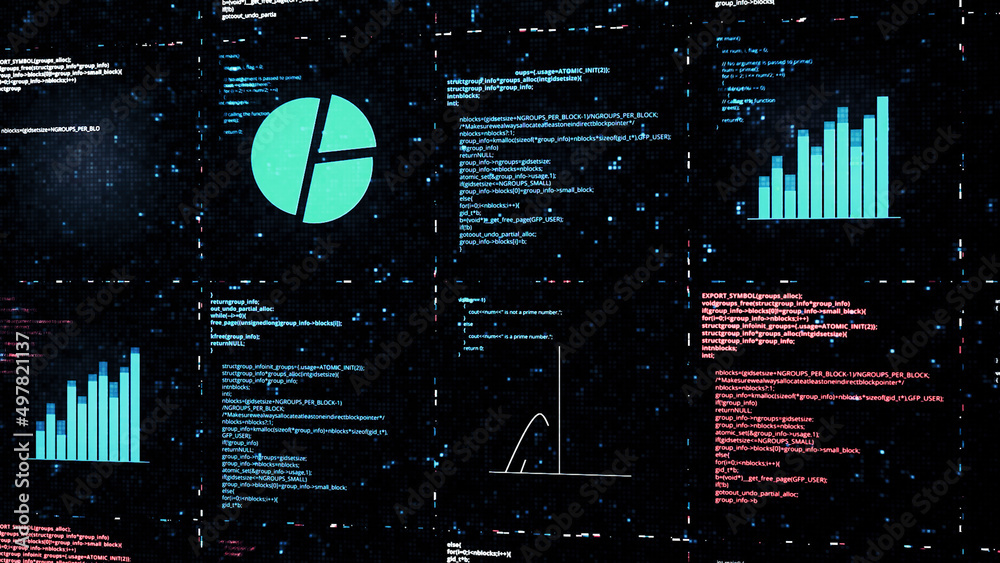 Animation of infographics with diagrams and text. Animation. Virtual ...