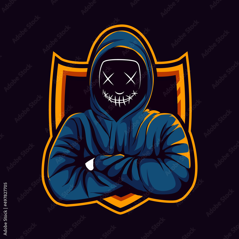 hacker mascot logo for sports and esports logo Stock Vector | Adobe Stock