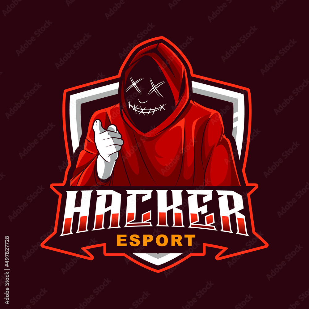 hacker mascot logo for sports and esports logo Stock Vector | Adobe Stock